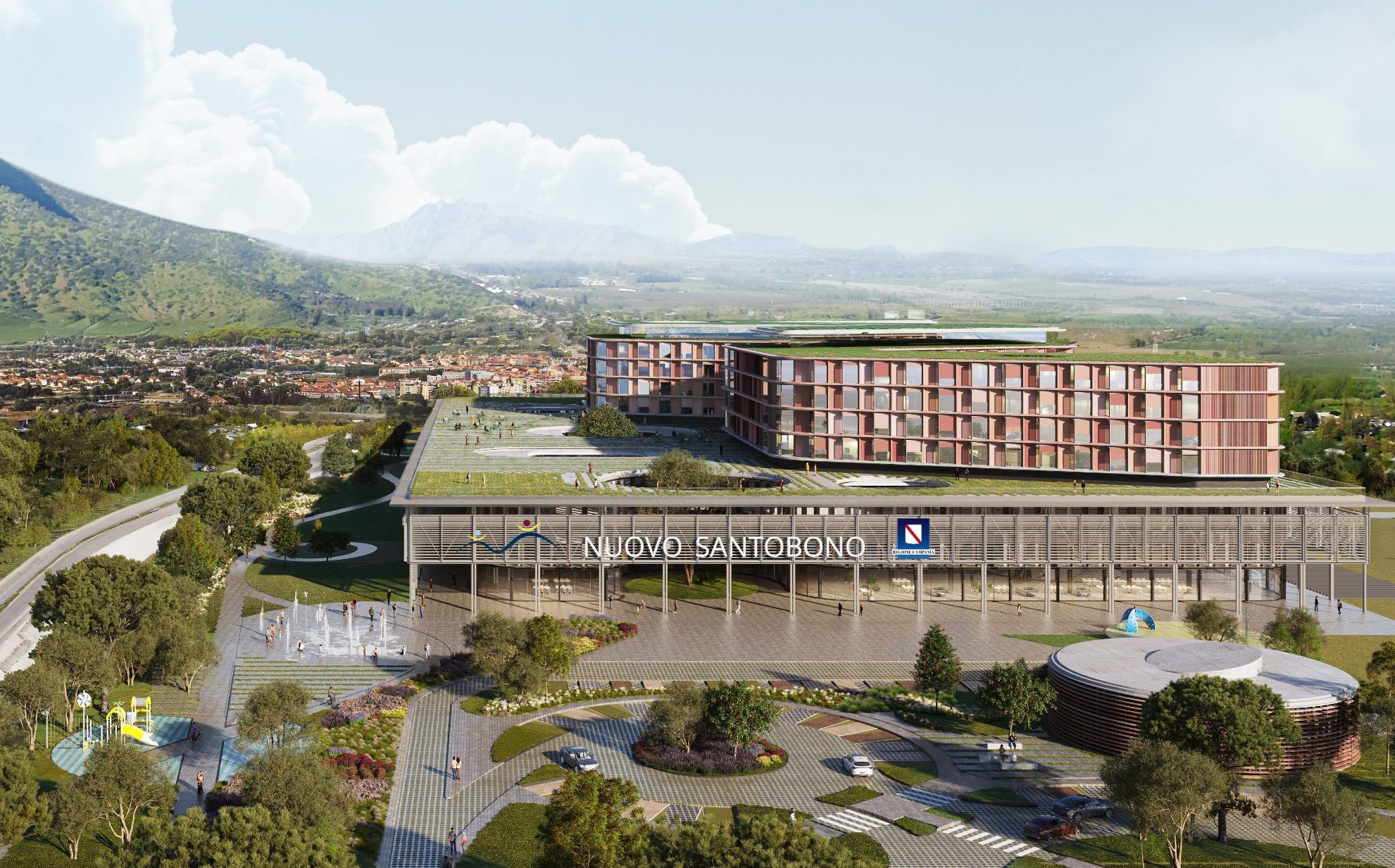 Il nuovo ospedale Santobono a Napoli a forma di Vesuvio: la cittadella ...