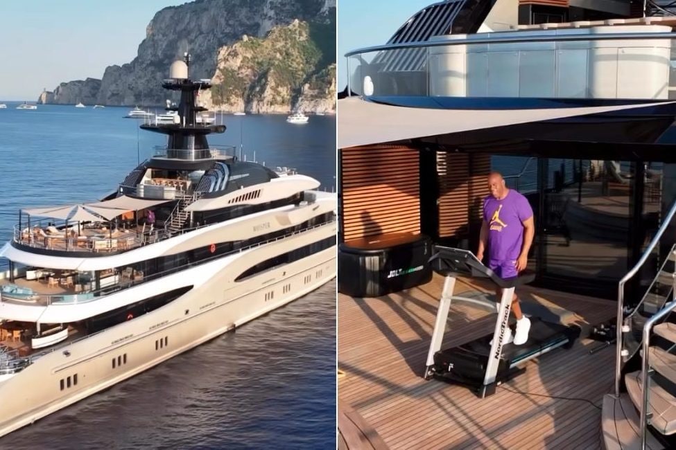 Magic Johnson a Capri, le immagini spettacolari dal suo enorme yacht