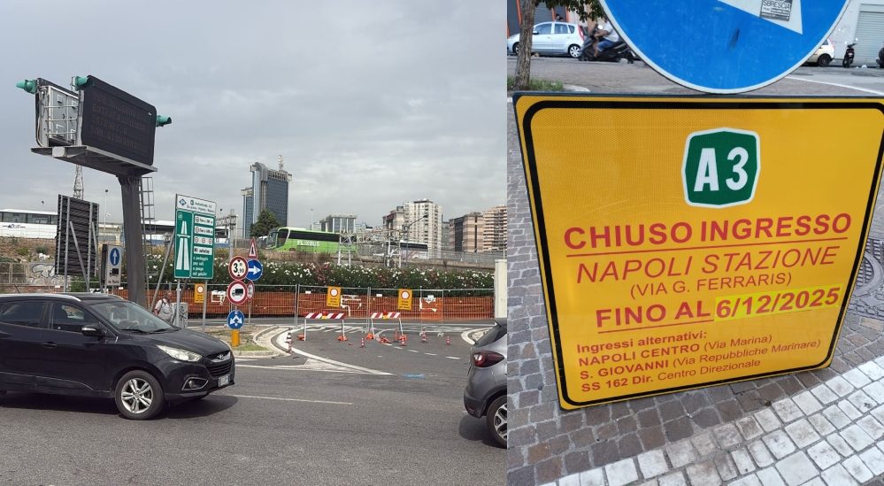 Napoli, lo svincolo dell'autostrada A3 in via Galileo Ferraris chiuso ...
