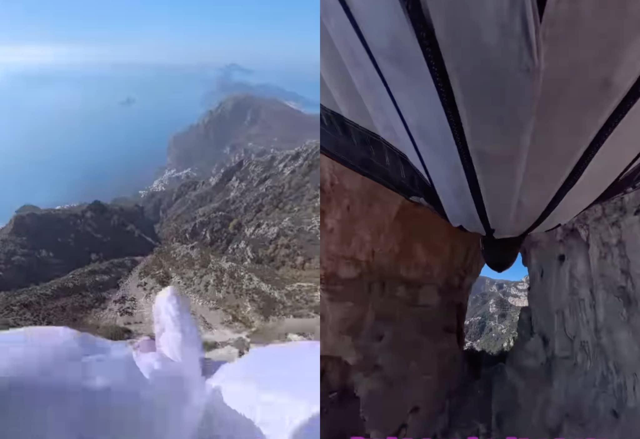 Kubica in volo in tuta aerea dal Monte Faito a Positano passando per l ...