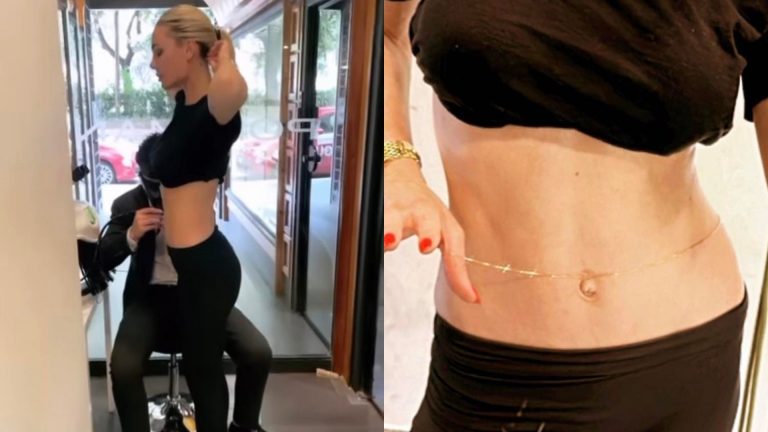 Kim Kardashian e il ritorno della body chain: abbina il micro bikini alla collana "da pancia"