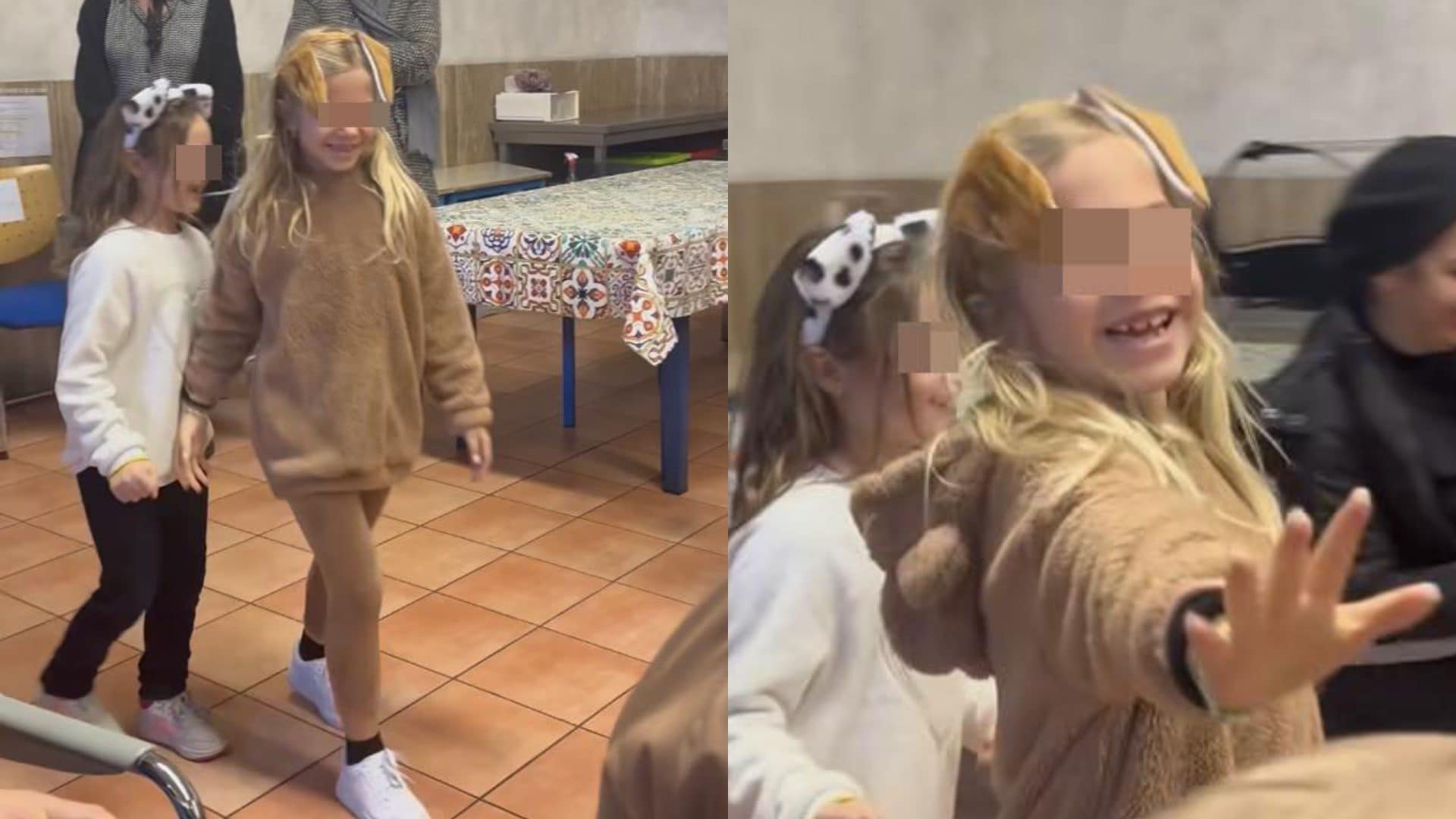 Isabel Totti, per la recita di Natale indossa felpa teddy e orecchie da ...