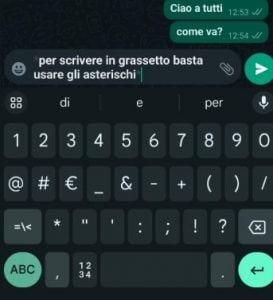Come scrivere in corsivo, grassetto o barrato su Whatsapp