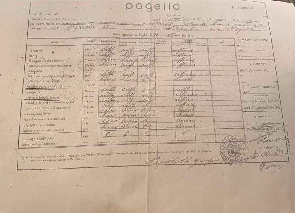 Cosa c'era scritto in una pagella di scuola elementare del Ventennio ...