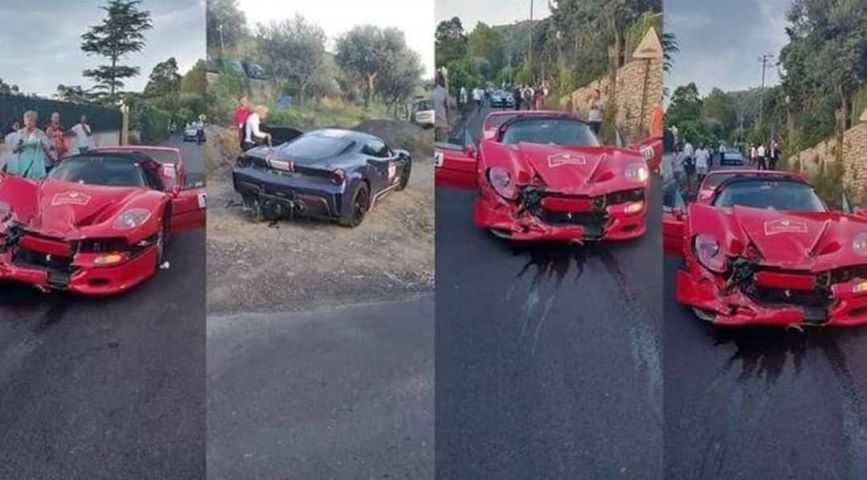 Incidente alla parata di auto Ferrari a Capri, distrutta F50 da un ...