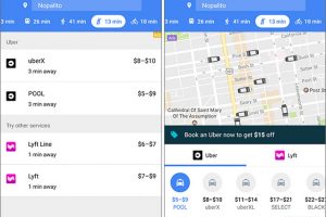 Google Maps permette di prenotare una corsa con Uber e Lyft