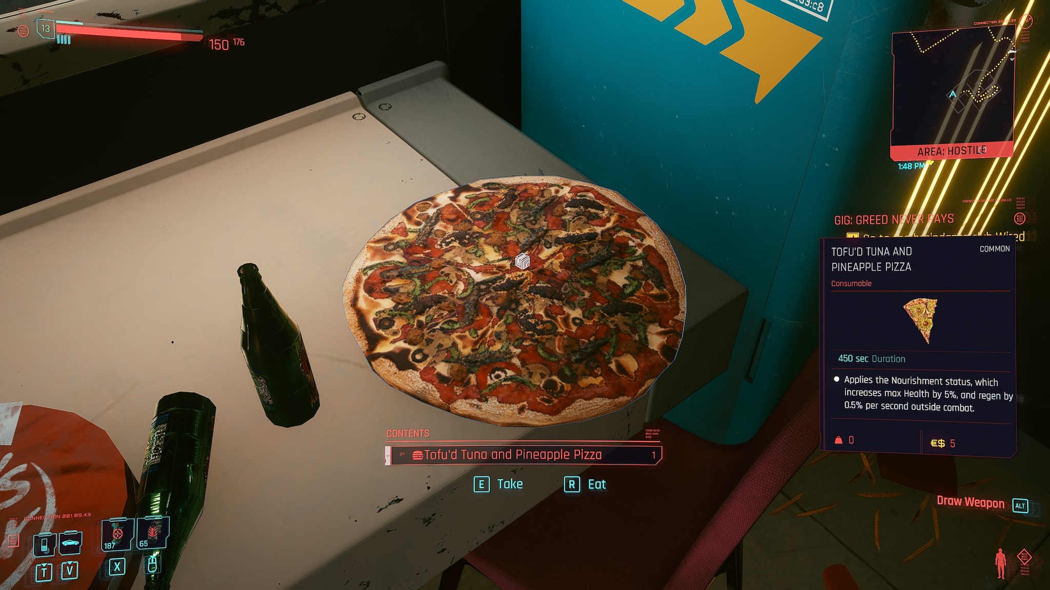In Cyberpunk 2077 la pizza con l'ananas è illegale