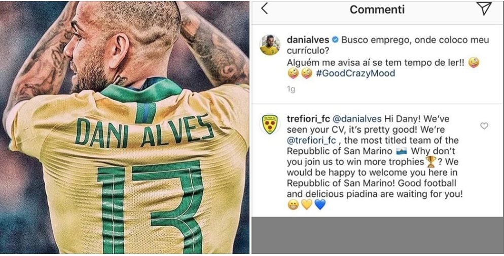 Dani Alves senza squadra, il Tre Fiori ci prova: "Ti aspettiamo, buon ...